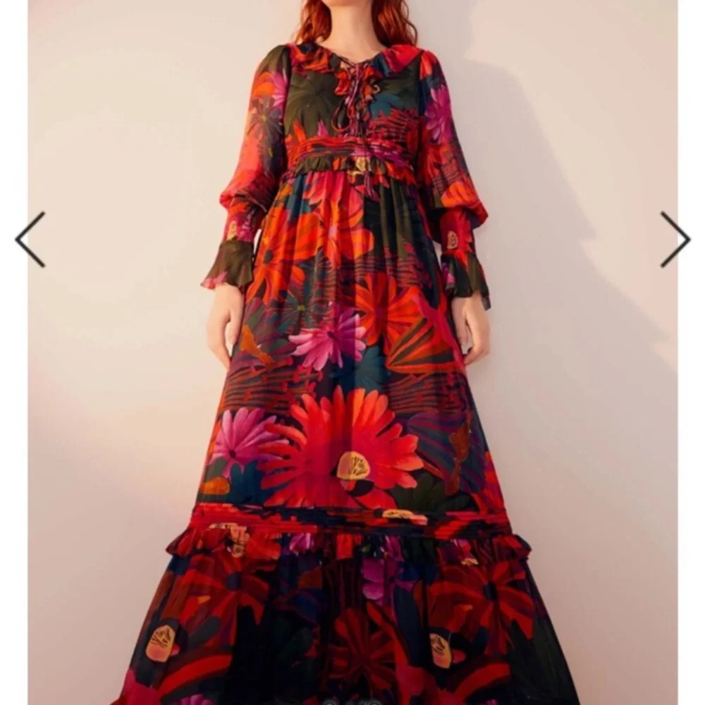 FARM Rio | Dresses | Farm Rio Bird Flowers Maxi Dress | Poshmark